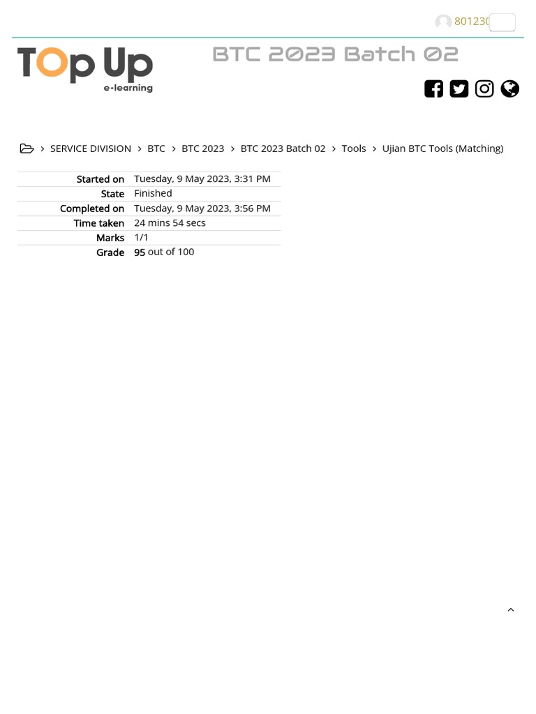 Ujian BTC Tools (Matching) | PDF