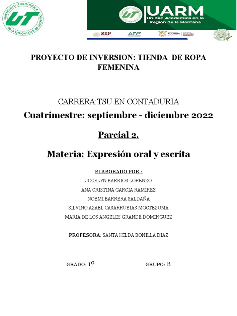 Proyecto de Inversion de Ropa | PDF | Mercado (economía) | Marca