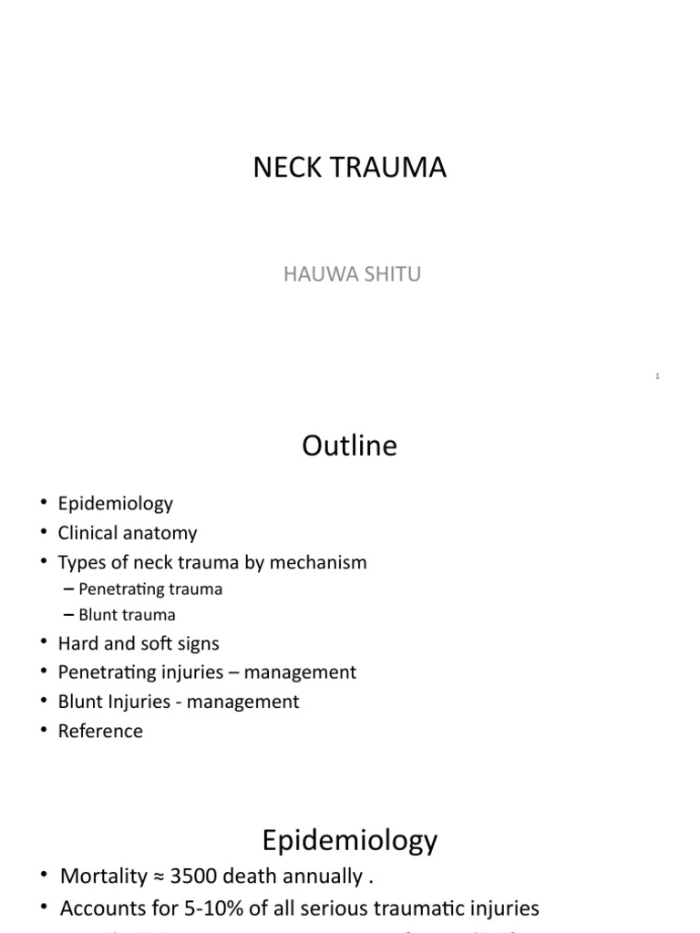 Comprehensive Guide to Neck Trauma | PDF | Injury | Common Carotid Artery