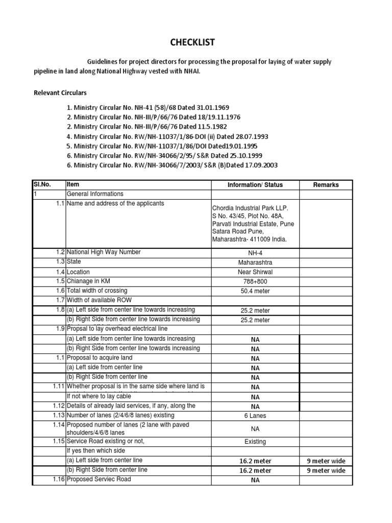 Final Checklist | PDF | Road | Drainage