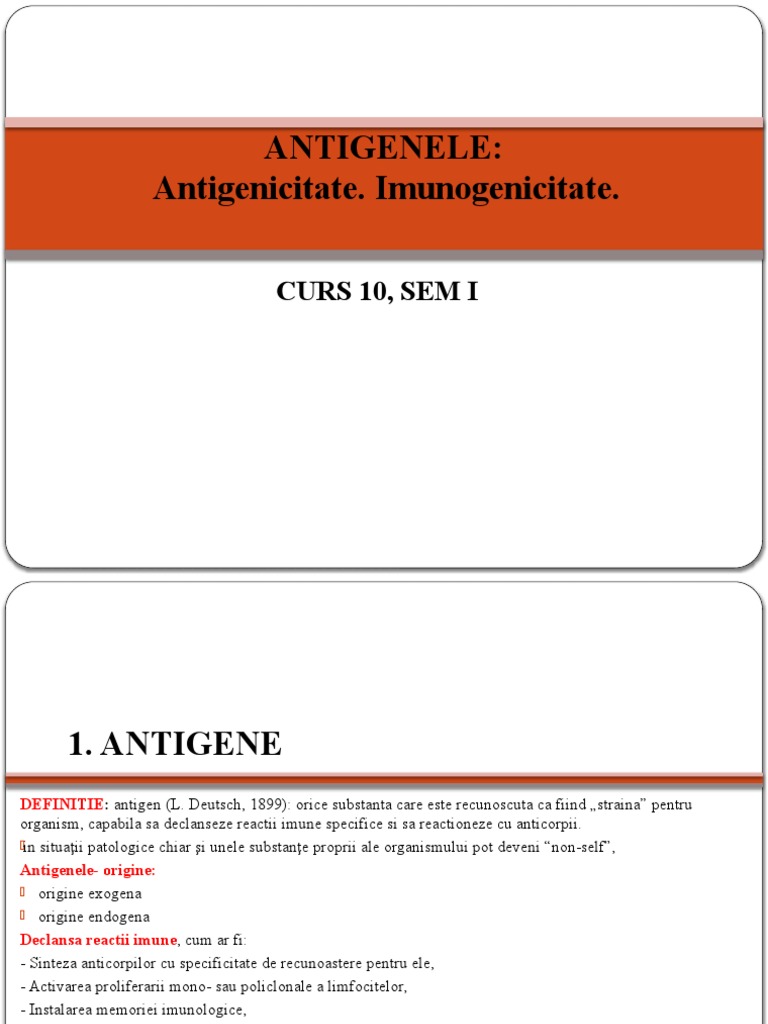 Antigene Curs 10, Sem I | PDF