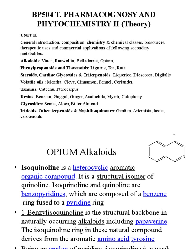 4 Unit 2 Opium 1 | PDF | Opium | Chemical Compounds