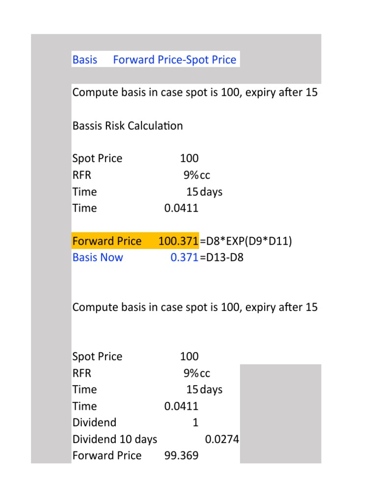 D. Basis Risk Calculation | PDF | Futures Contract | Financial Markets