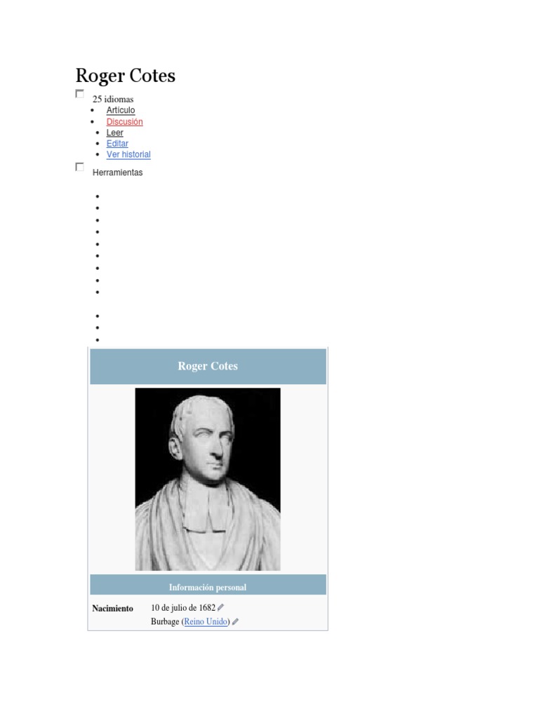 Roger Cotes | Descargar gratis PDF | Science