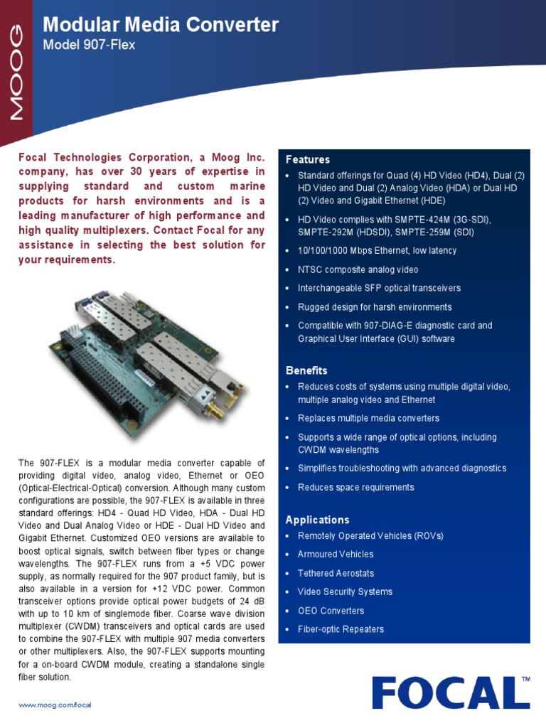 5 Mux Model-907-Flex | PDF | Wavelength Division Multiplexing | Video