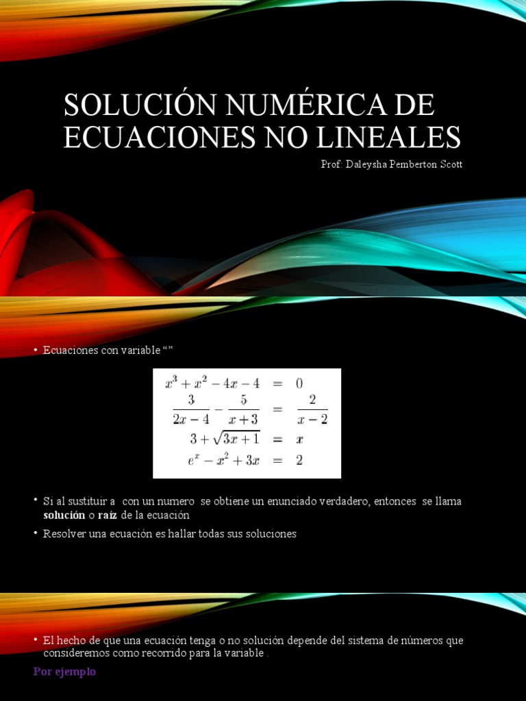Solución Numérica de Ecuaciones No Lineales | PDF | Ecuaciones | Análisis numérico