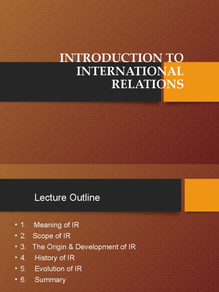 Introduction To International Relations | PDF | World War II | Cold War