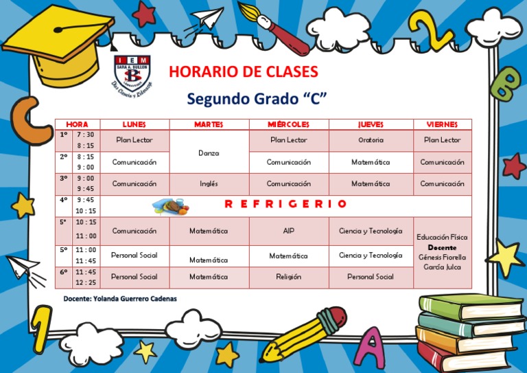 Horario Segundo Grado B | PDF