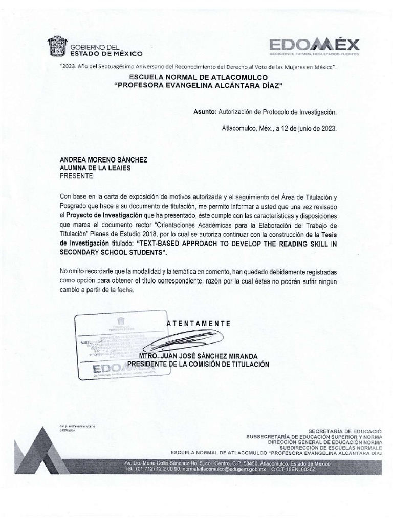 Formato de Aprobacion | PDF