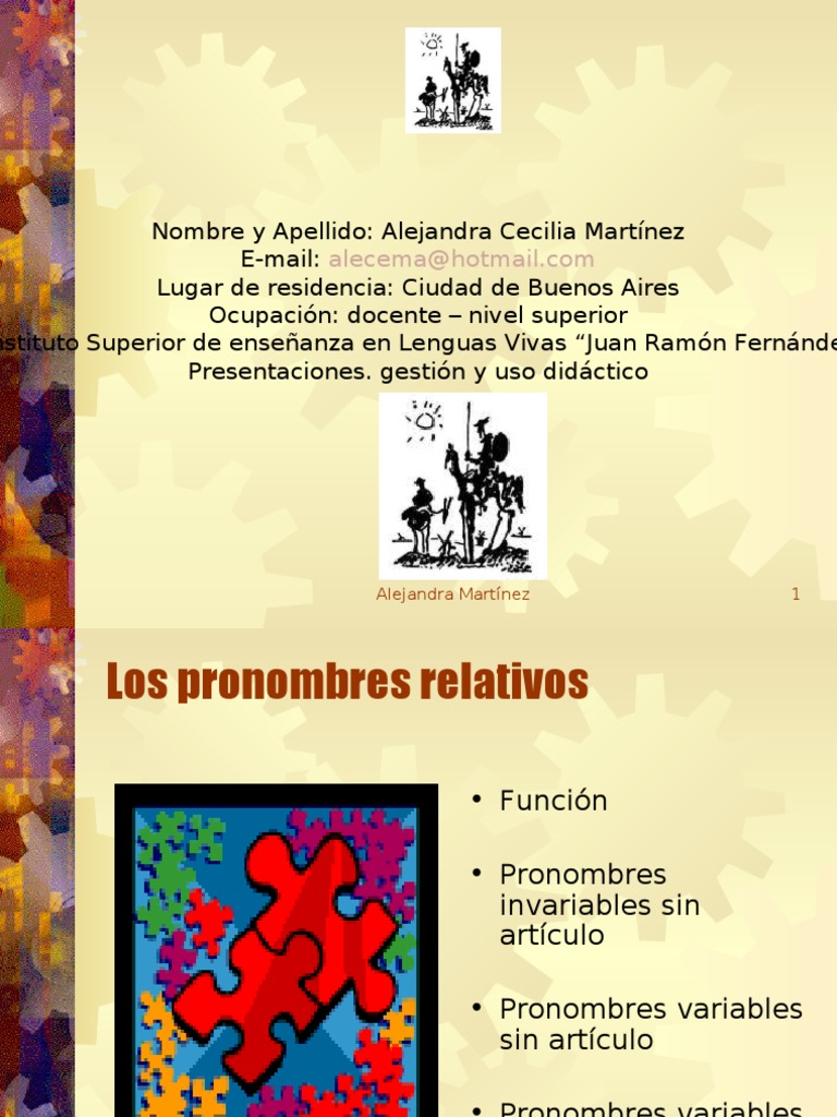 Los Pronombres Relativos | PDF | Oración (Lingüística) | Palabra