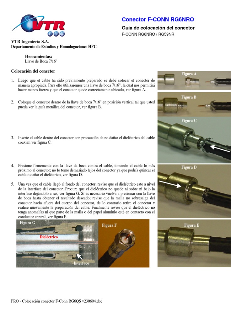 PRO - Colocación Conector F-Conn RG6QS v230604 | PDF