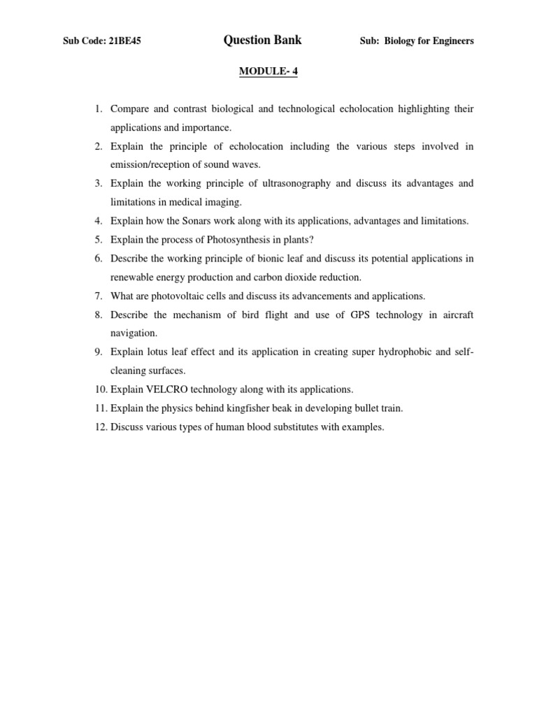 Question bank-IA3 - Biology | PDF | Biology | 3 D Printing