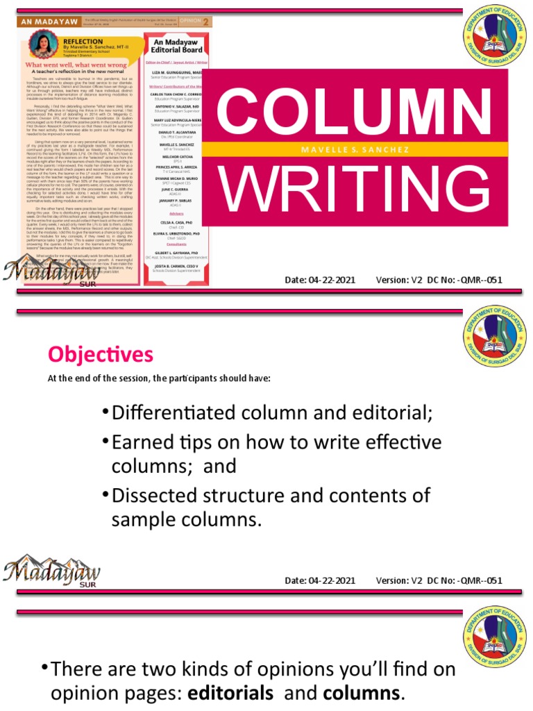 Column Writing Final | Download Free PDF | Experience | Learning