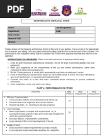 Confirmation Appraisal Form | PDF | Creativity | Behavior Modification
