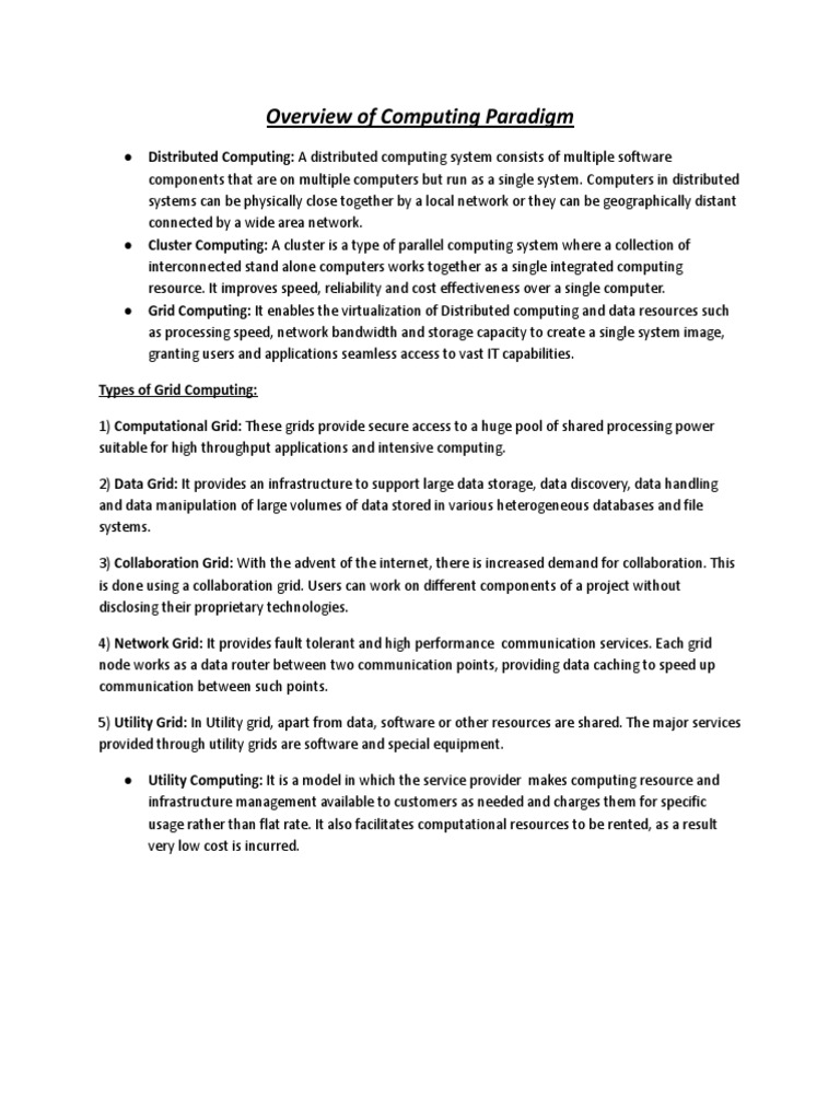 Overview of Computing Paradigm | PDF