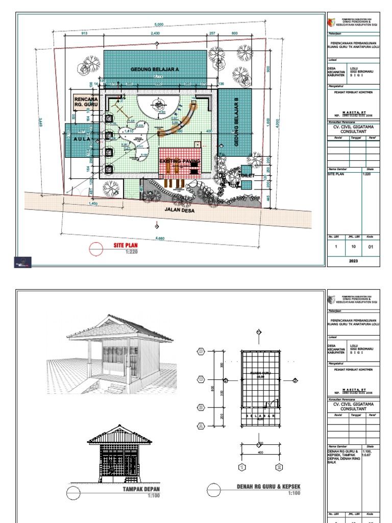 Perencanaan Pembangunan Ruang Guru TK Anatapura Lolu | PDF