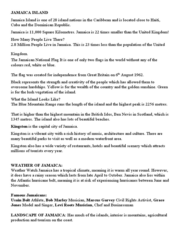 Jamaica Island | PDF | Jamaica | Sweet Potato Jamaica Island | PDF | Jamaica | Sweet Potato