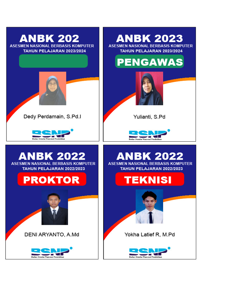 Kartu dan Name Tag ANBK 2024/2025 | PDF
