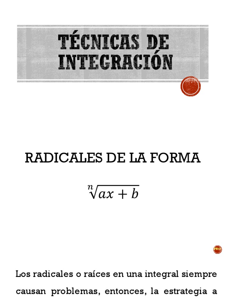 Integral Radicales | PDF | Matemáticas | Análisis matemático