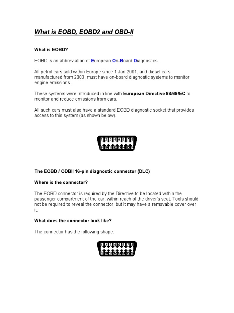 What Is EOBD and OBDII Scantool | PDF | Vehicles | Motor Vehicle