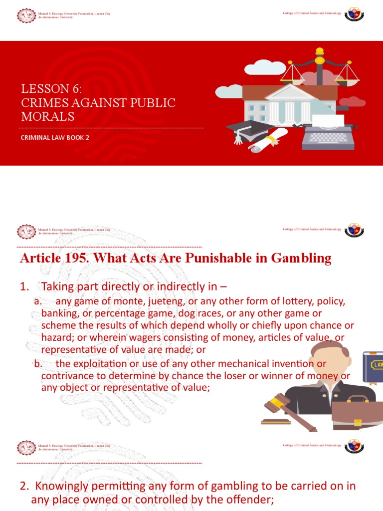LESSON 6 Crimes Against Public Morals | PDF | Crimes | Crime & Violence