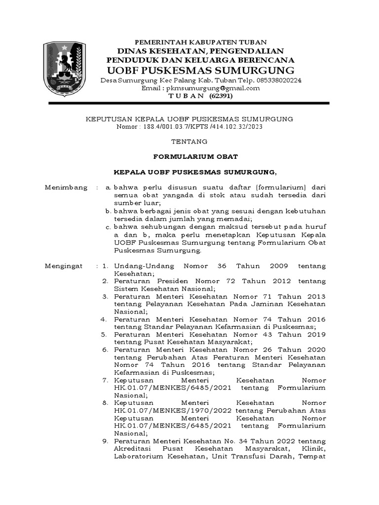 Formularium Obat Puskesmas | PDF