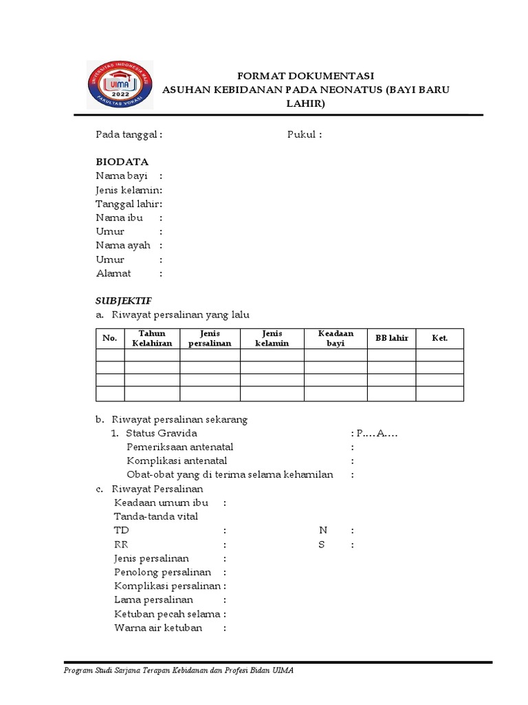 Format Dokumentasi BBL | PDF