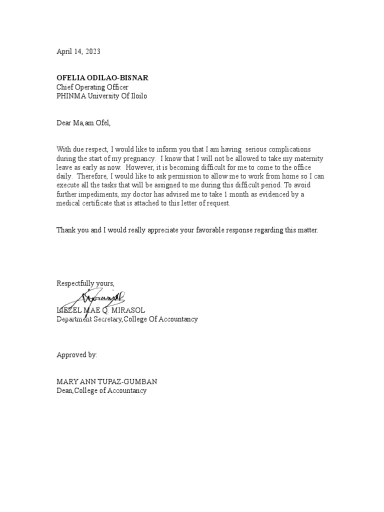 Letter For WFH | PDF