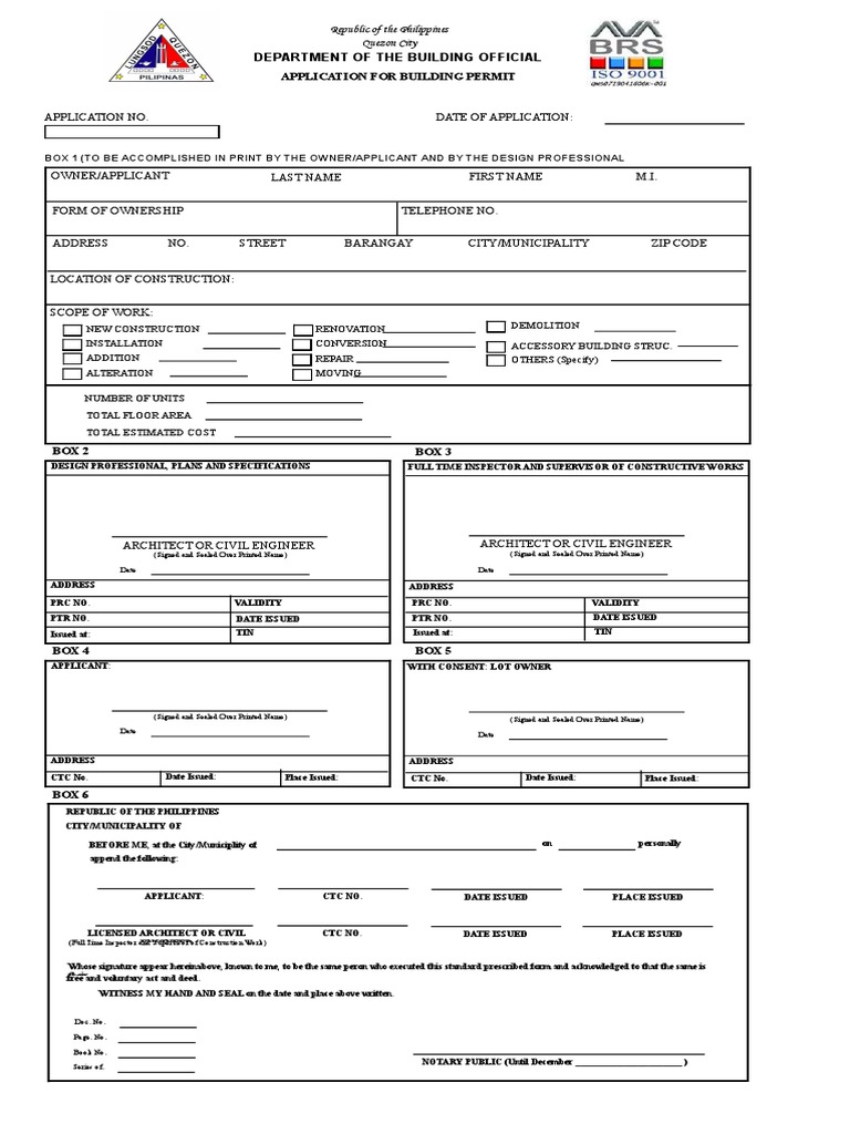 Quezon City Building Permit Application | PDF | Electrical Wiring ...