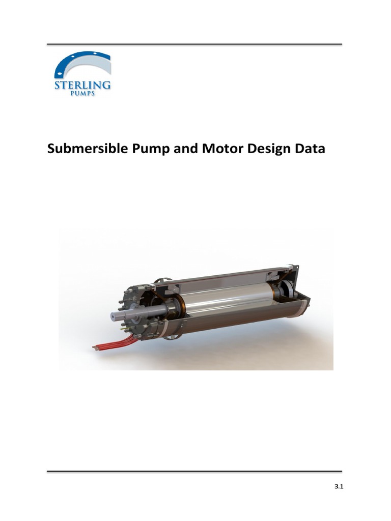 Submersible Pump and Motor Design Data | PDF | Electric Motor ...