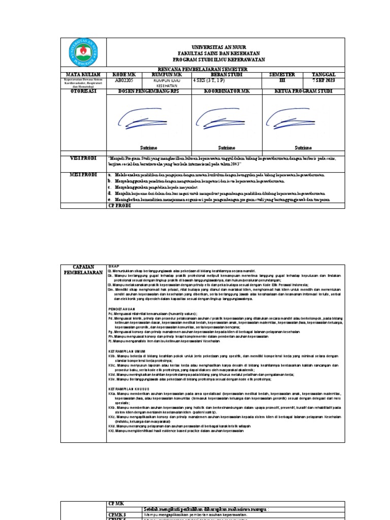 3.3 Kep Dewasa Sistem KRH (KMB1) S1 KEP 2023 NON REGULER | PDF