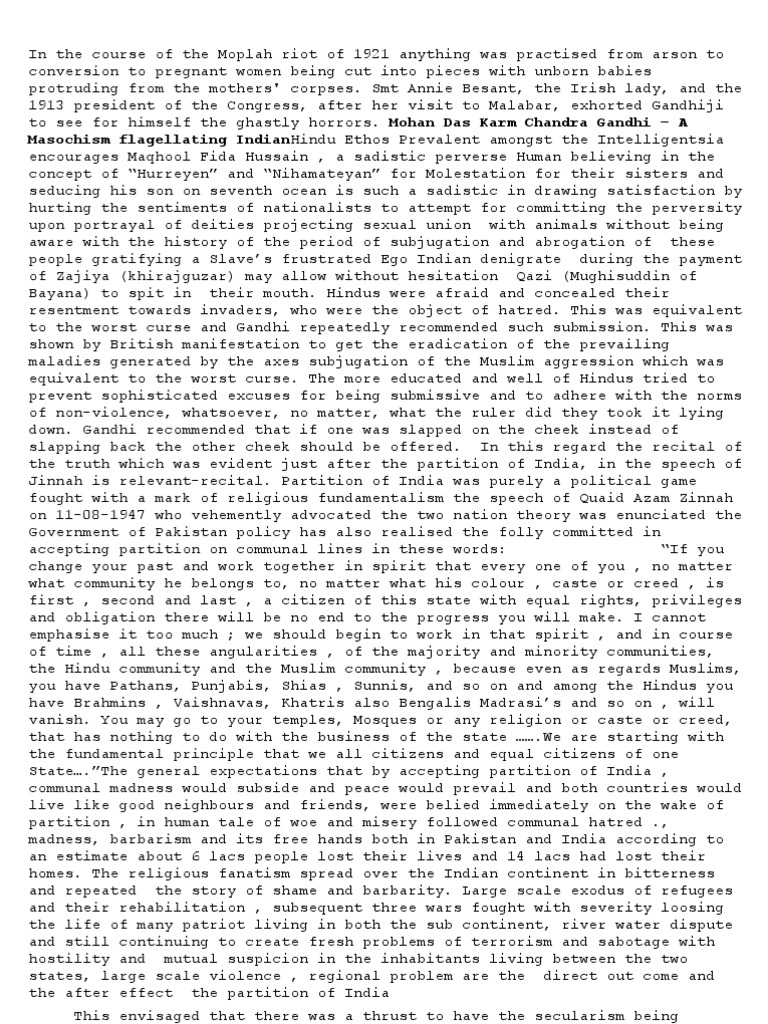 In The Course of The Moplah Riot of 1921 Anything Was Practised From ...