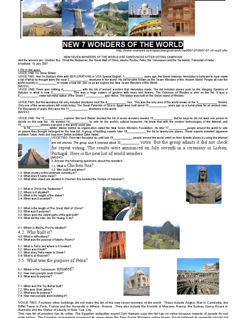 New Seven Wonders of the World | PDF | Social Science