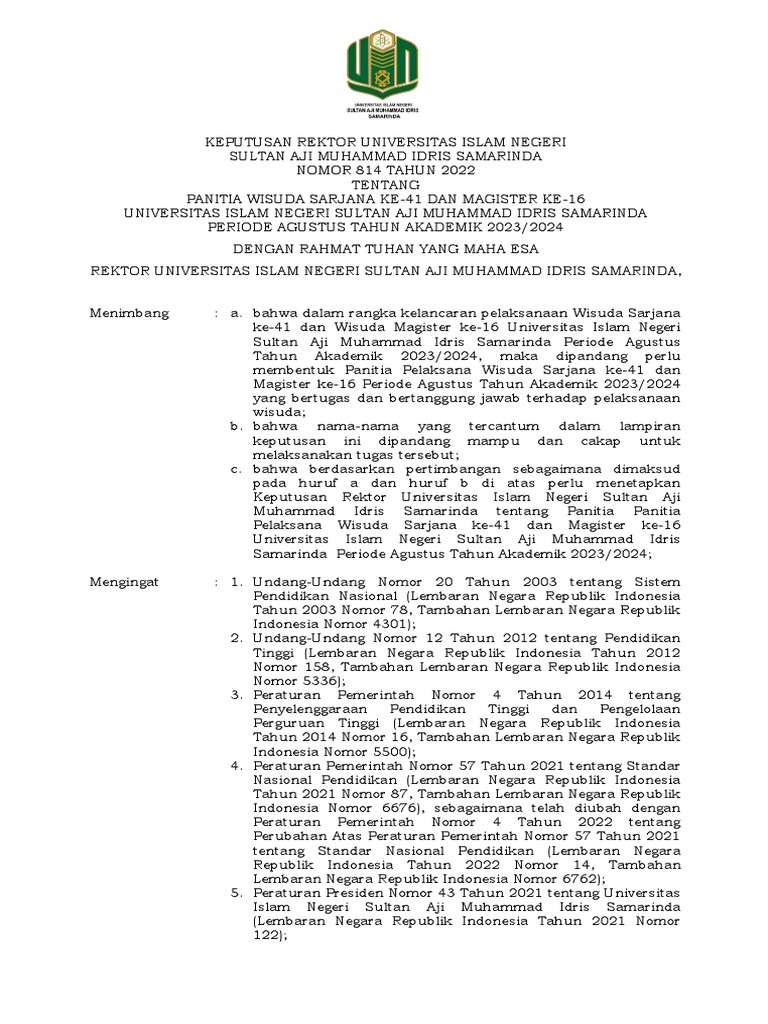 SK Wisuda Gelombang Ii Agustus 2023 | PDF