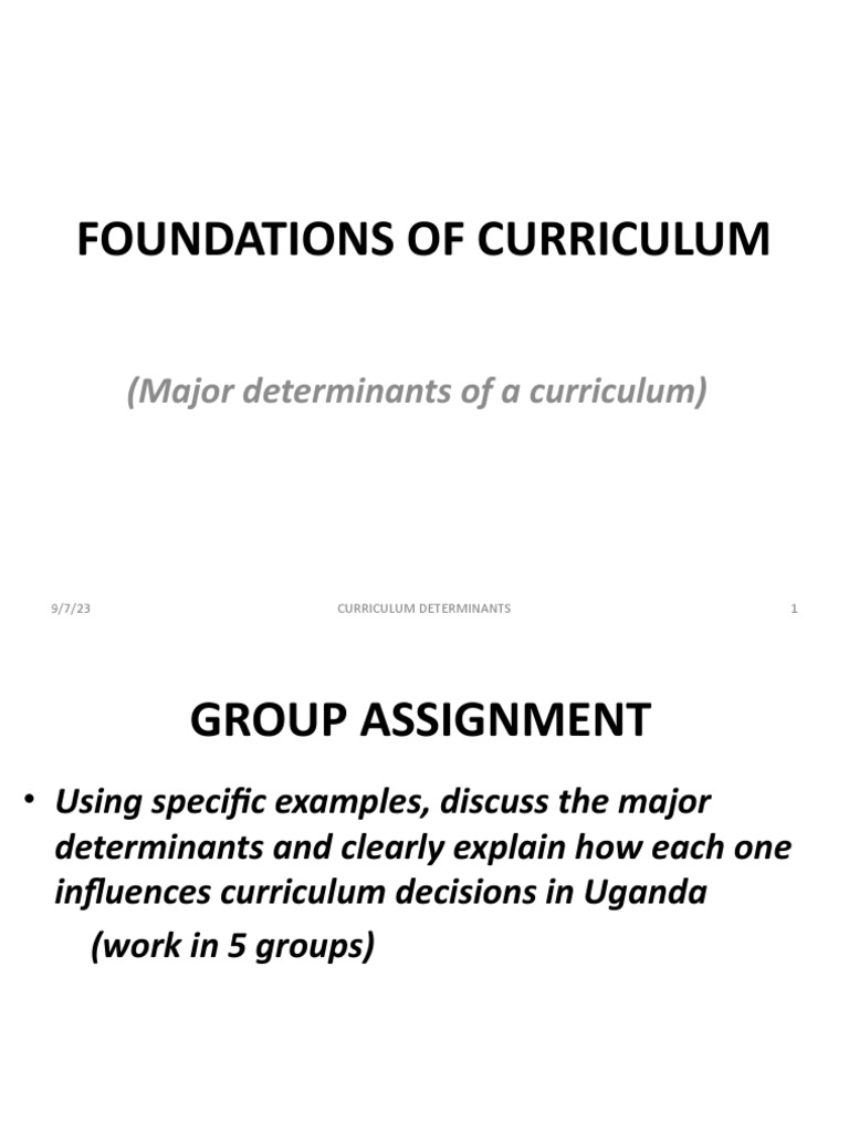 Foundations or Determinants of A Curriculum | PDF | Curriculum | Pragmatism