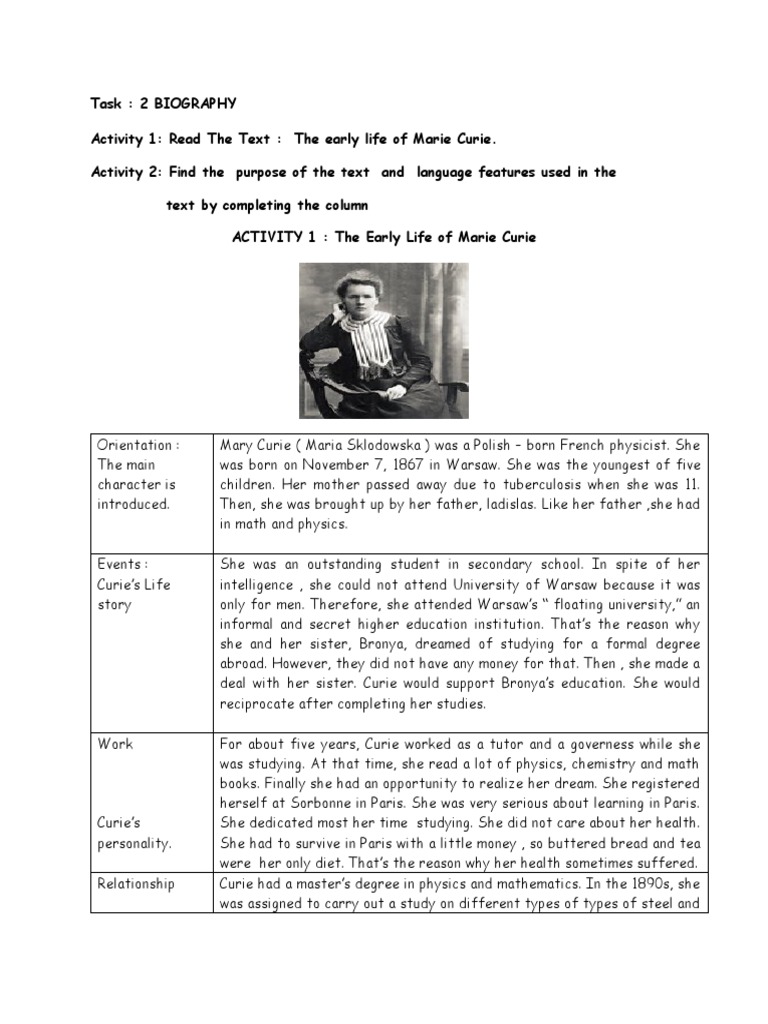 Biographi Mary Curie | PDF | Marie Curie | Science