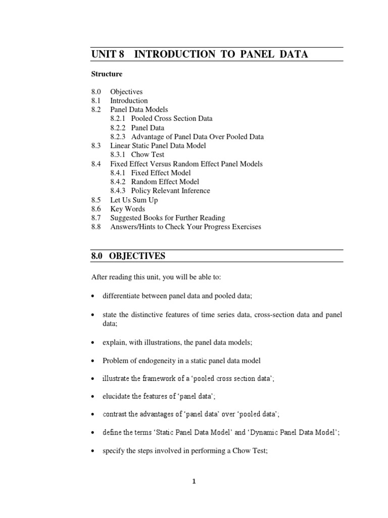 Ecotrics (PR) Panel Data Reference | PDF | Ordinary Least Squares | Fixed Effects Model