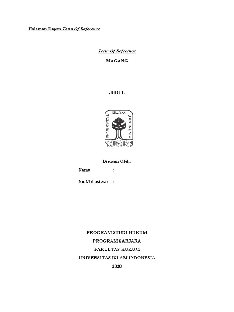 Template Term of Reference TOR | PDF