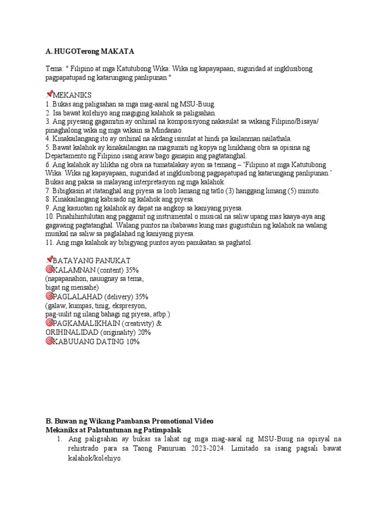 Buwan NG Wika 2023 | PDF