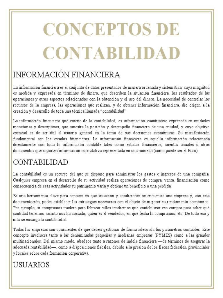 Conceptos de Contabilidad | PDF | Contabilidad | Business