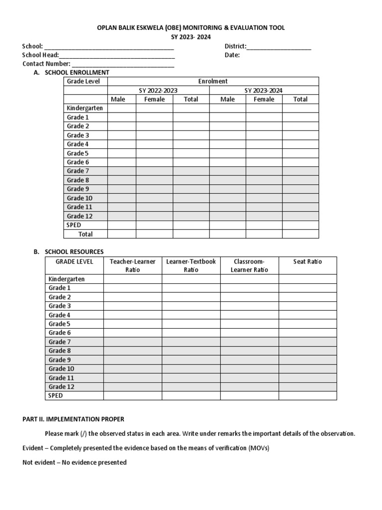 OBE Tool Deped | PDF