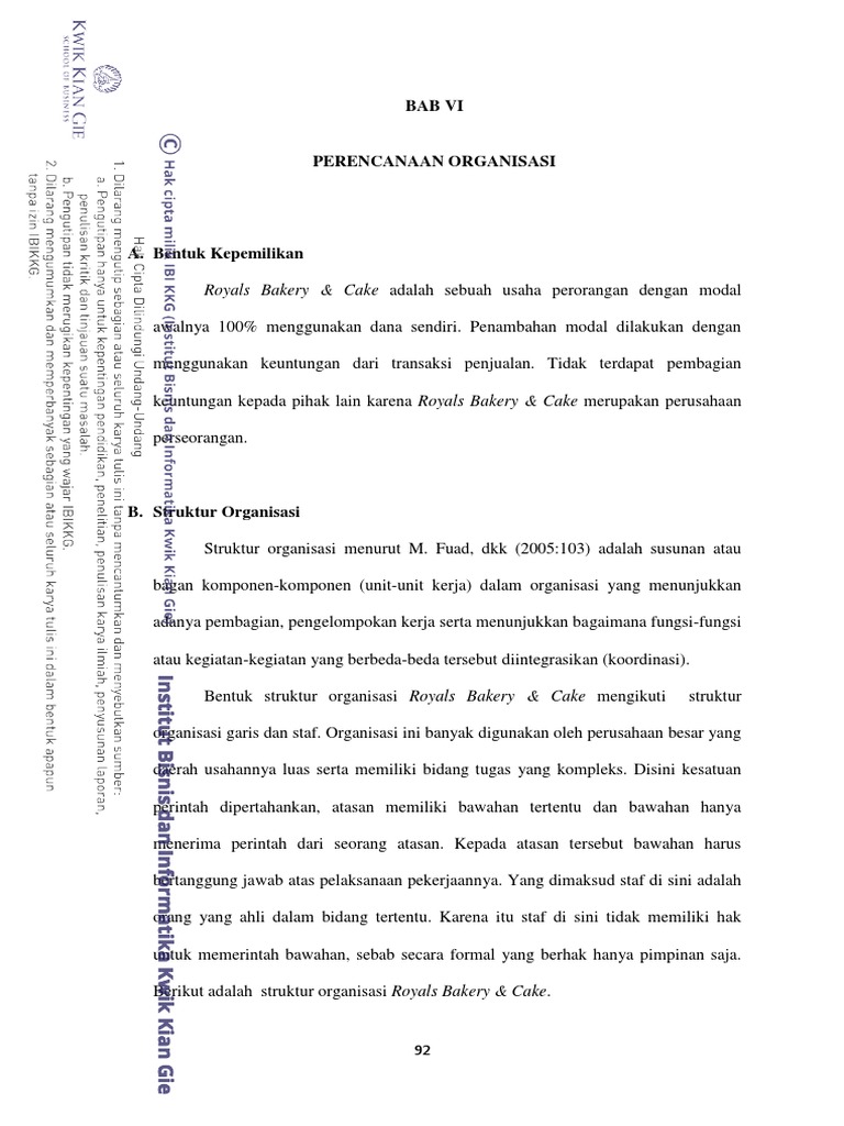 Bab Vi Rencana Organisasi Dan Sumber Daya Manusia | PDF