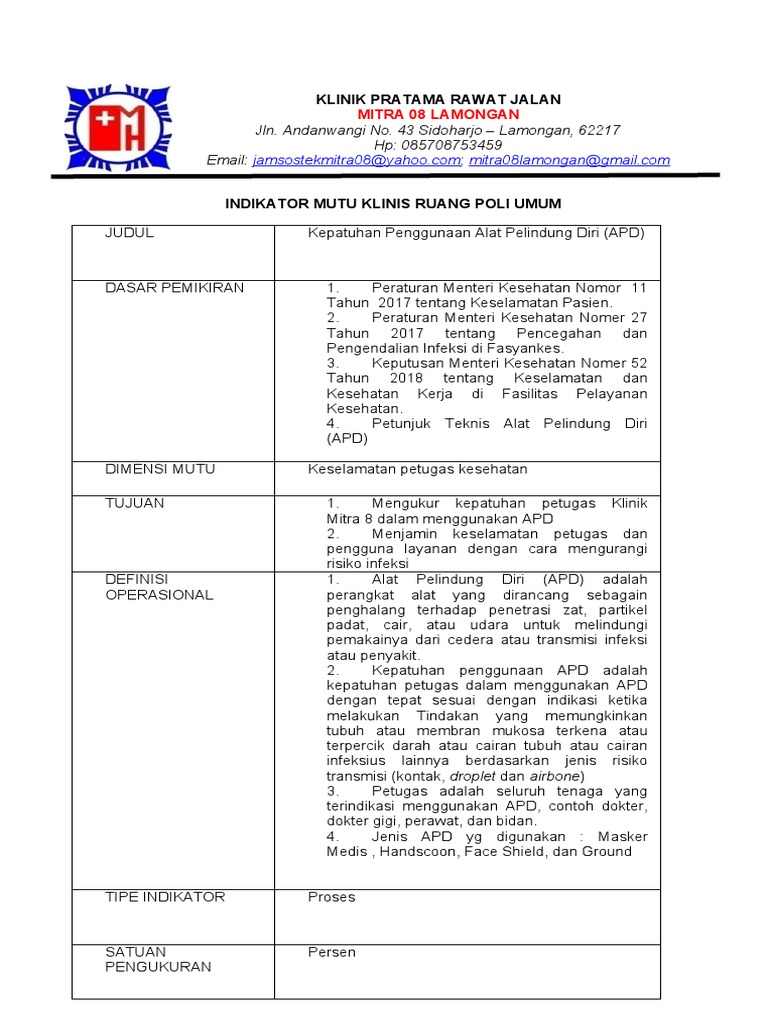 Profil Indikator Mutu Pendaftaran, Poli Umum | PDF | Sains & Matematika | Komputer