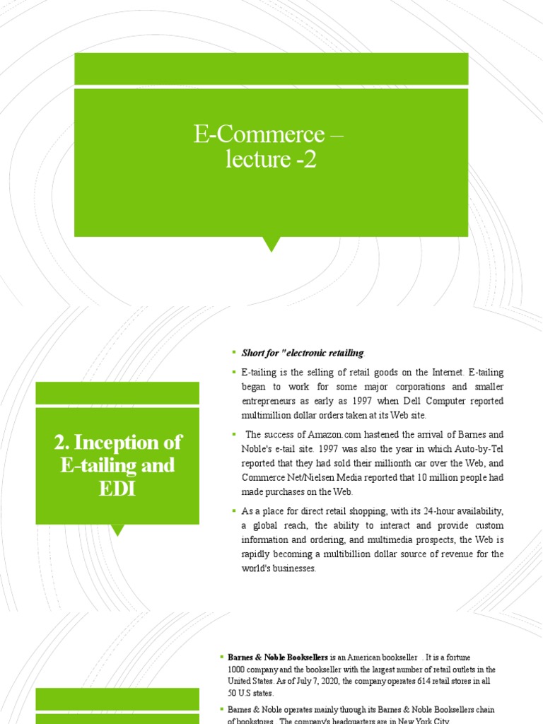 Ecommerce Lecture 2 | PDF | Electronic Data Interchange | E Commerce