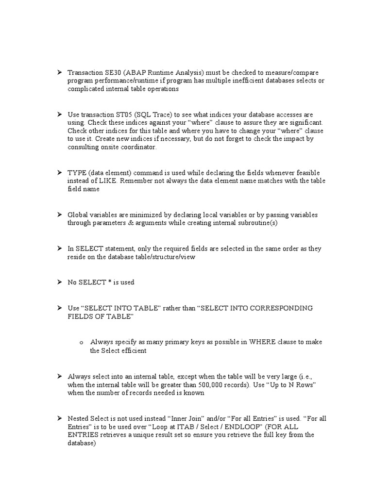 ABAp Performance | PDF | Database Index | Databases