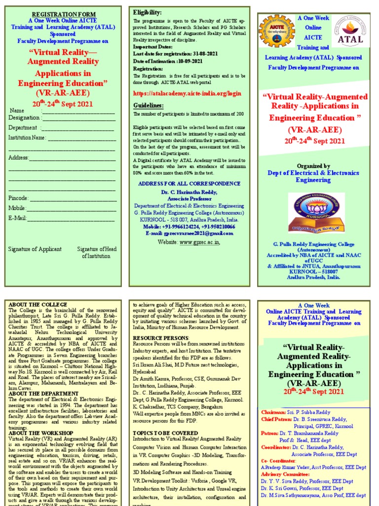 Atal FDP Vrar Aeee Updated | PDF | Virtual Reality | Augmented Reality