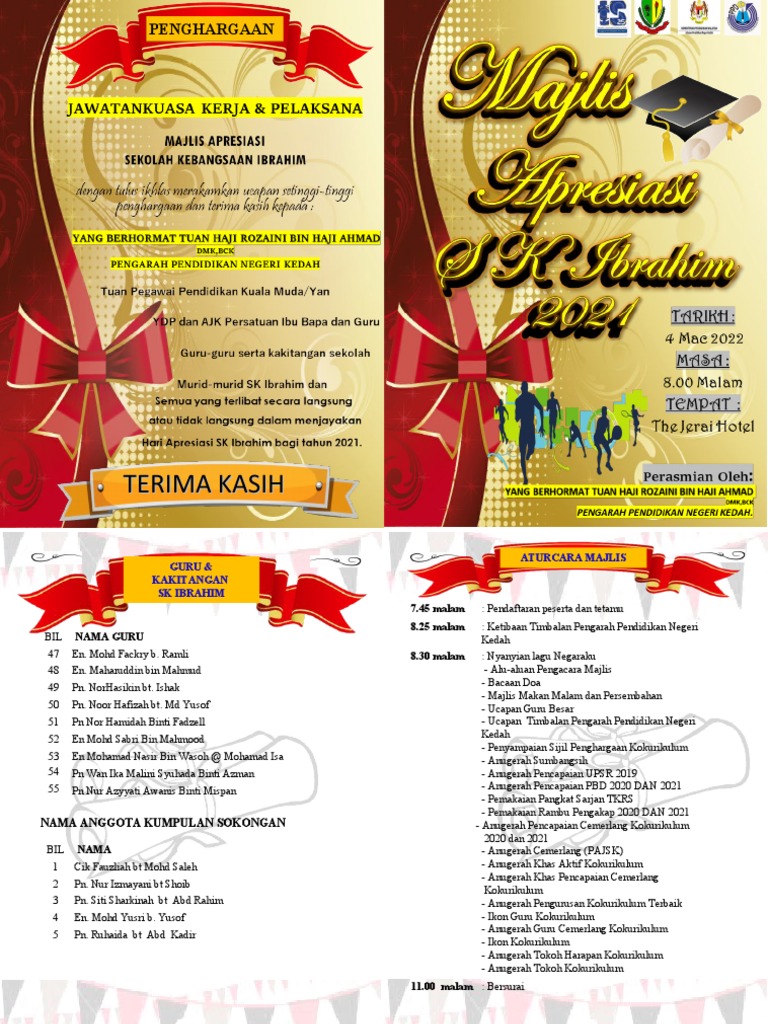 Buku Program Hari Kecemerlangan SK Ibrahim 2021 (Lengkap) | PDF