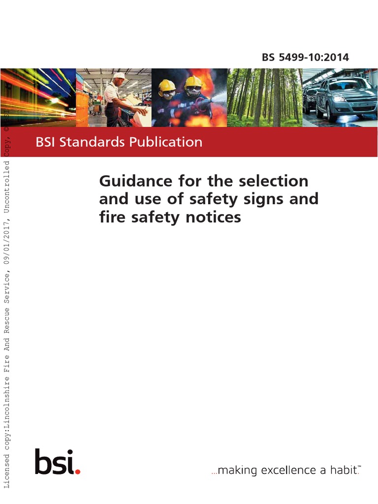 BS 5499 Part 10 - 2014 Selection and Use of Safety Signs and Fire ...