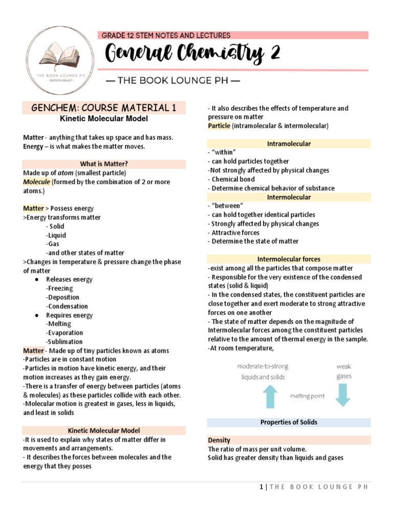 GENERAL CHEMISTRY 2 | Download Free PDF | Chemical Polarity ...