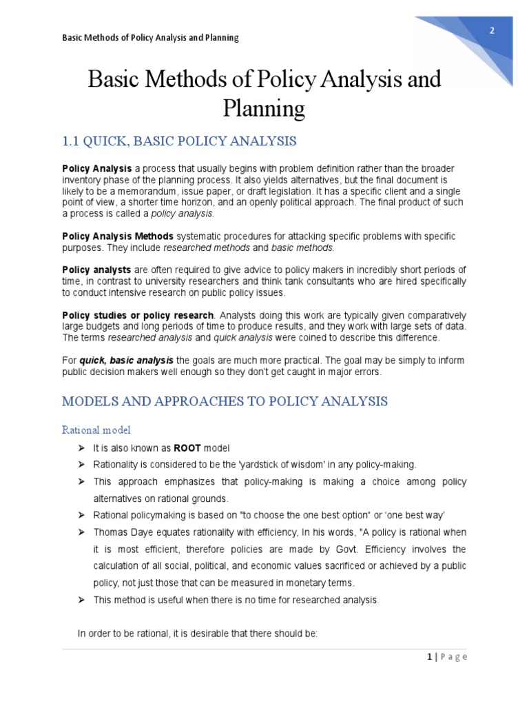 Topic 1 and Worksheet 1 | PDF | Policy | Policy Analysis